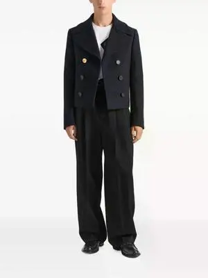 Givenchy Cropped Pea Coat In Wool