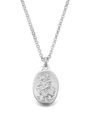 DOWER & HALL St. Christopher Oval-pendant Necklace - Silver