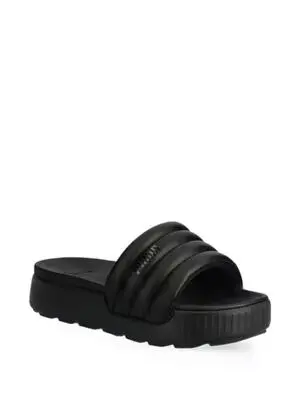 PUMA Karmen Puffy Quilted Logo-plaque Slides - Black