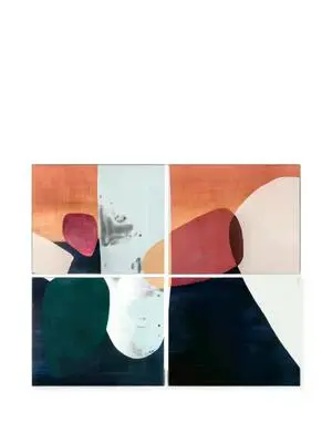 L'OCA NERA Abstract-print Wall Art Set - Orange
