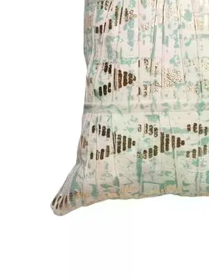 L'OCA NERA Abstract-print Pleated Cushion - Neutrals