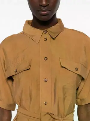Maison123 Belted Button-front Shirt Dress