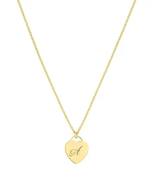 SET & STONES Alice Engraved Initial Heart Necklace A