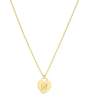 SET & STONES Alice Engraved Initial Heart Necklace B