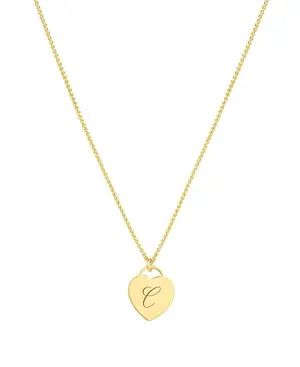 SET & STONES Alice Engraved Initial Heart Necklace C