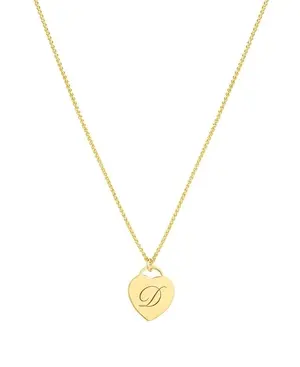 SET & STONES Alice Engraved Initial Heart Necklace D