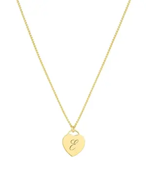 SET & STONES Alice Engraved Initial Heart Necklace E