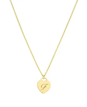 SET & STONES Alice Engraved Initial Heart Necklace F