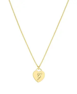 SET & STONES Alice Engraved Initial Heart Necklace - G