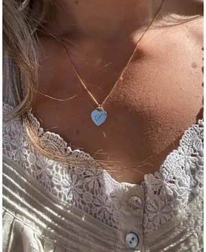 SET & STONES Alice Engraved Initial Heart Necklace - G