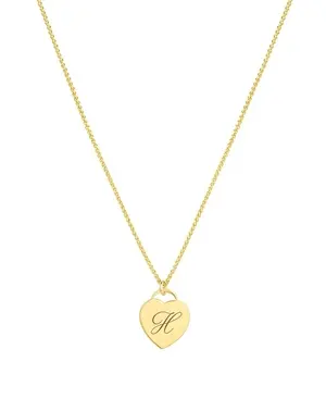 SET & STONES Alice Engraved Initial Heart Necklace H