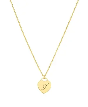 SET & STONES Alice Engraved Initial Heart Necklace I