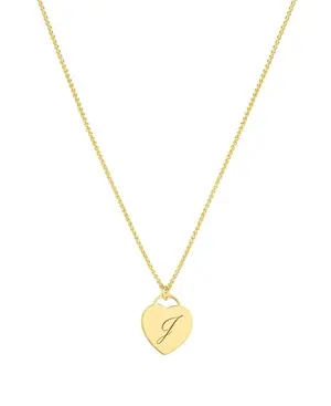 SET & STONES Alice Engraved Initial Heart Necklace J