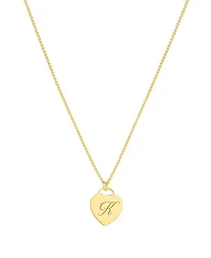 SET & STONES Alice Engraved Initial Heart Necklace K
