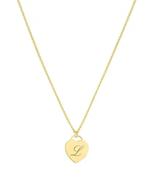 SET & STONES Alice Engraved Initial Heart Necklace L
