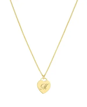 SET & STONES Alice Engraved Initial Heart Necklace M