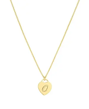 SET & STONES Alice Engraved Initial Heart Necklace O