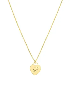 SET & STONES Alice Engraved Initial Heart Necklace P