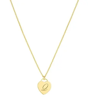 SET & STONES Alice Engraved Initial Heart Necklace Q