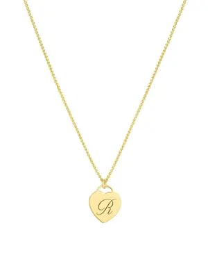 SET & STONES Alice Engraved Initial Heart Necklace R