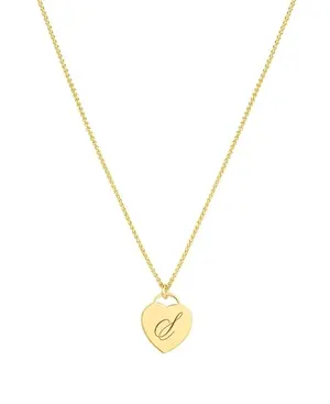 SET & STONES Alice Engraved Initial Heart Necklace S