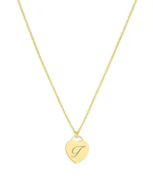 SET & STONES Alice Engraved Initial Heart Necklace T
