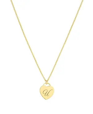 SET & STONES Alice Engraved Initial Heart Necklace U