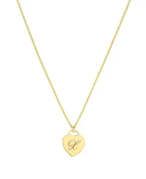 SET & STONES Alice Engraved Initial Heart Necklace X