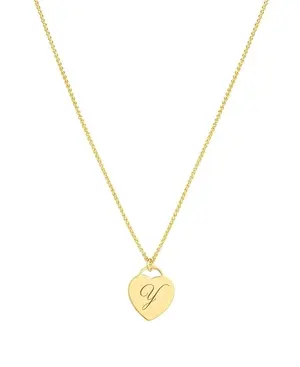 SET & STONES Alice Engraved Initial Heart Necklace Y