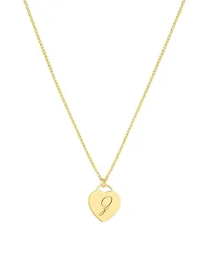 SET & STONES Alice Engraved Initial Heart Necklace Z