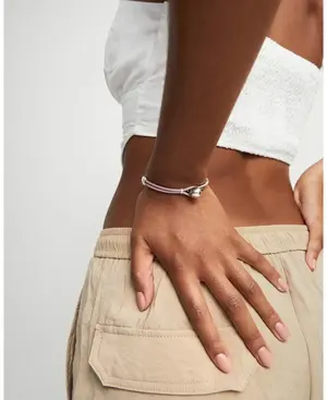 UNODE50 Sterling -plated Semi-rigid Bracelet With Lilac Leather