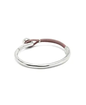 UNODE50 Sterling -plated Semi-rigid Bracelet With Lilac Leather