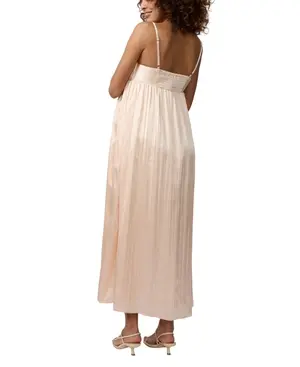 INGRID & ISABEL Satin Slip Maxi Maternity Dress