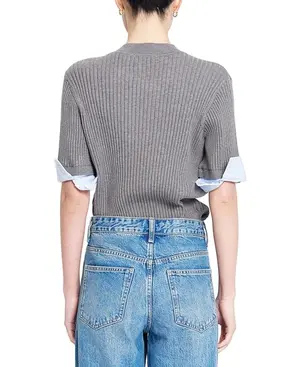 Central Park West Sienna Shirt Cuff Sweater
