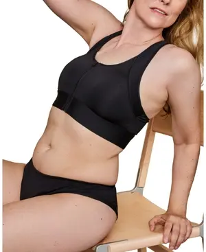 MEADOW Hero Front Closure Sports Bra Mastectomy Friendly - Black