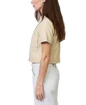 Central Park West Quinn Cropped X Sweater Jacket - Bone White