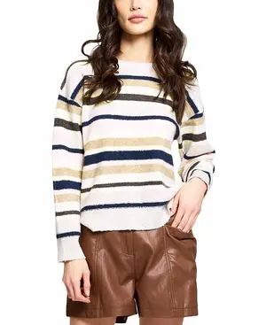 Central Park West Birch Striped Crew