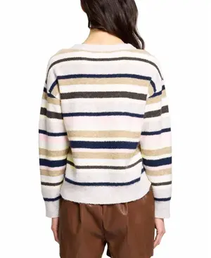 Central Park West Birch Striped Crew