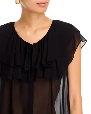 Paige Lucia Sheer Ruffled Blouse