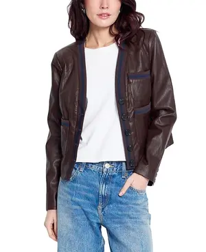 Central Park West Hazel Ribbed Trim Jacket