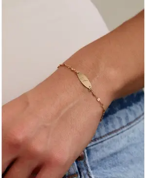 SET & STONES Banks Engraved Initial Bracelet - W