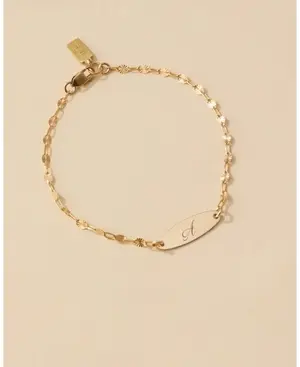 SET & STONES Banks Engraved Initial Bracelet - W