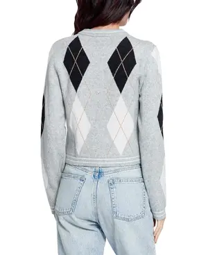 Central Park West Astrid Argyle Cardigan - Grey Combo