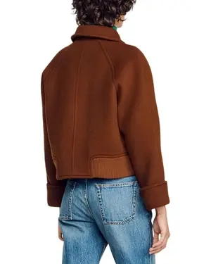 Sandro Anderson Wool Blend Short Coat