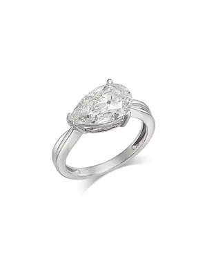 Bloomingdale'S Luxe Collection Certified Lab Grown Diamond Pear Solitaire Ring In 18k 2.50 Tcw - White Gold
