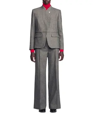 Sandro Vannina Band Collar Suit Jacket