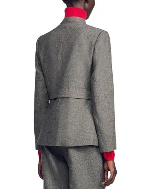 Sandro Vannina Band Collar Suit Jacket