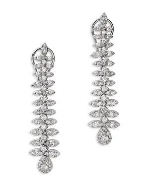 Bloomingdale'S Diamond Floral Drop Earrings In 14k 2.0 Tcw - White Gold