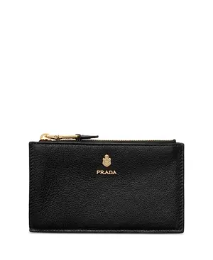 Prada Leather Card Holder - Black