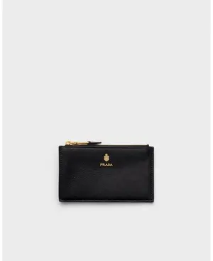 Prada Leather Card Holder - Black